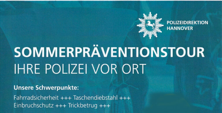 Sommertour des INFOmobils der Polizei durch die Sehnder Ortsteile